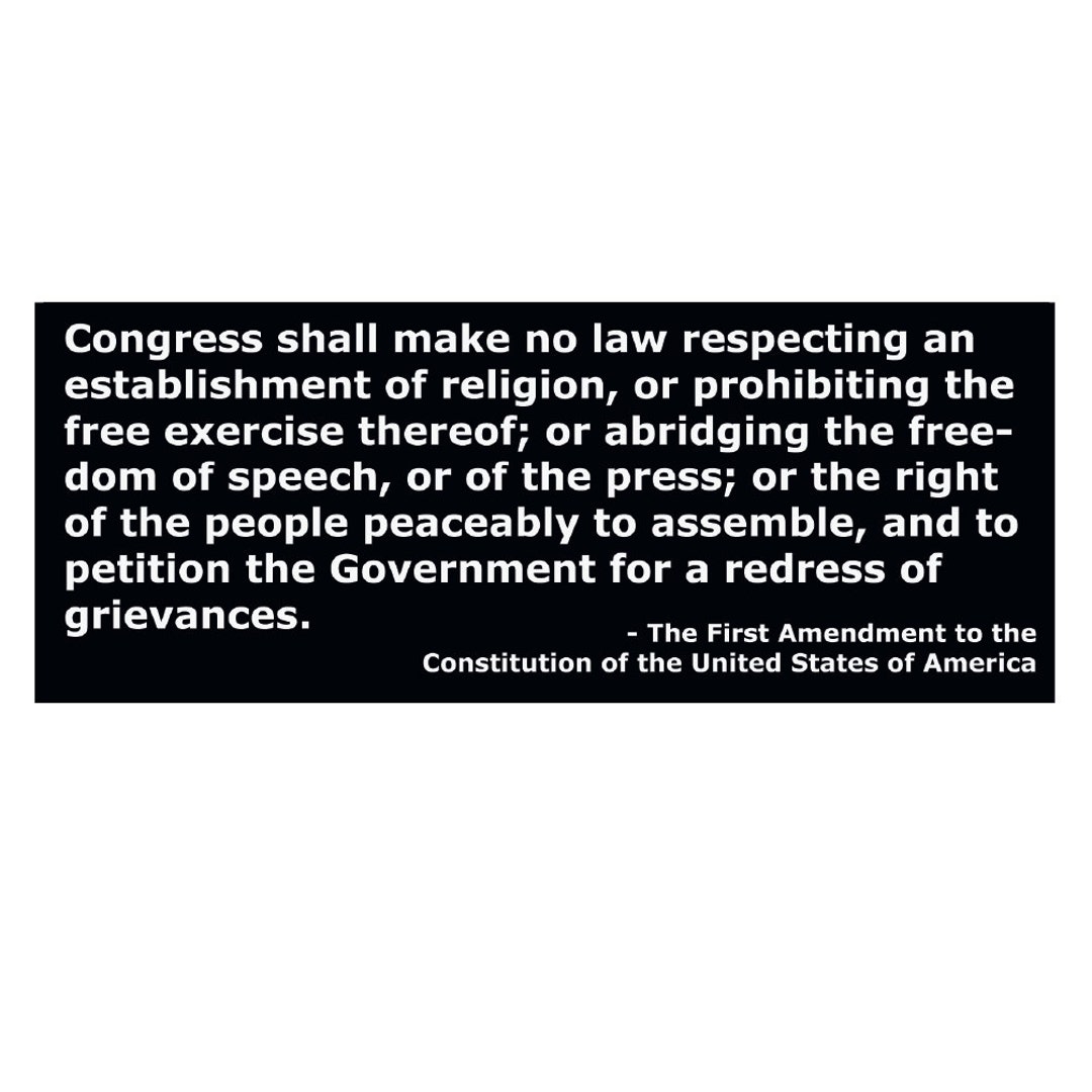 First Amendment Bumper Sticker 11 X 3 EF-STK-B-10237 - Etsy