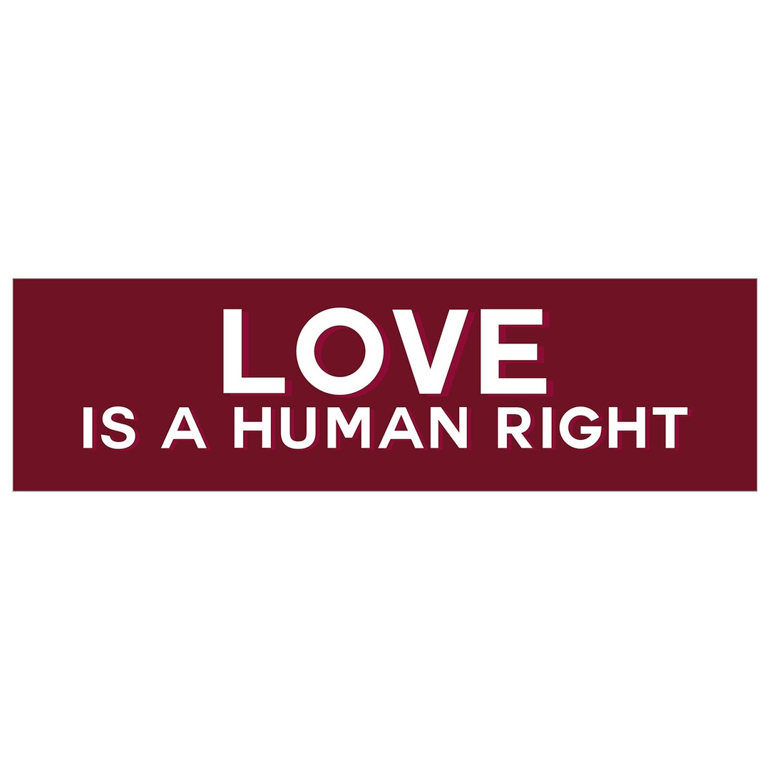 Love is a Human Right Bumper Sticker 11 X 3 - Etsy