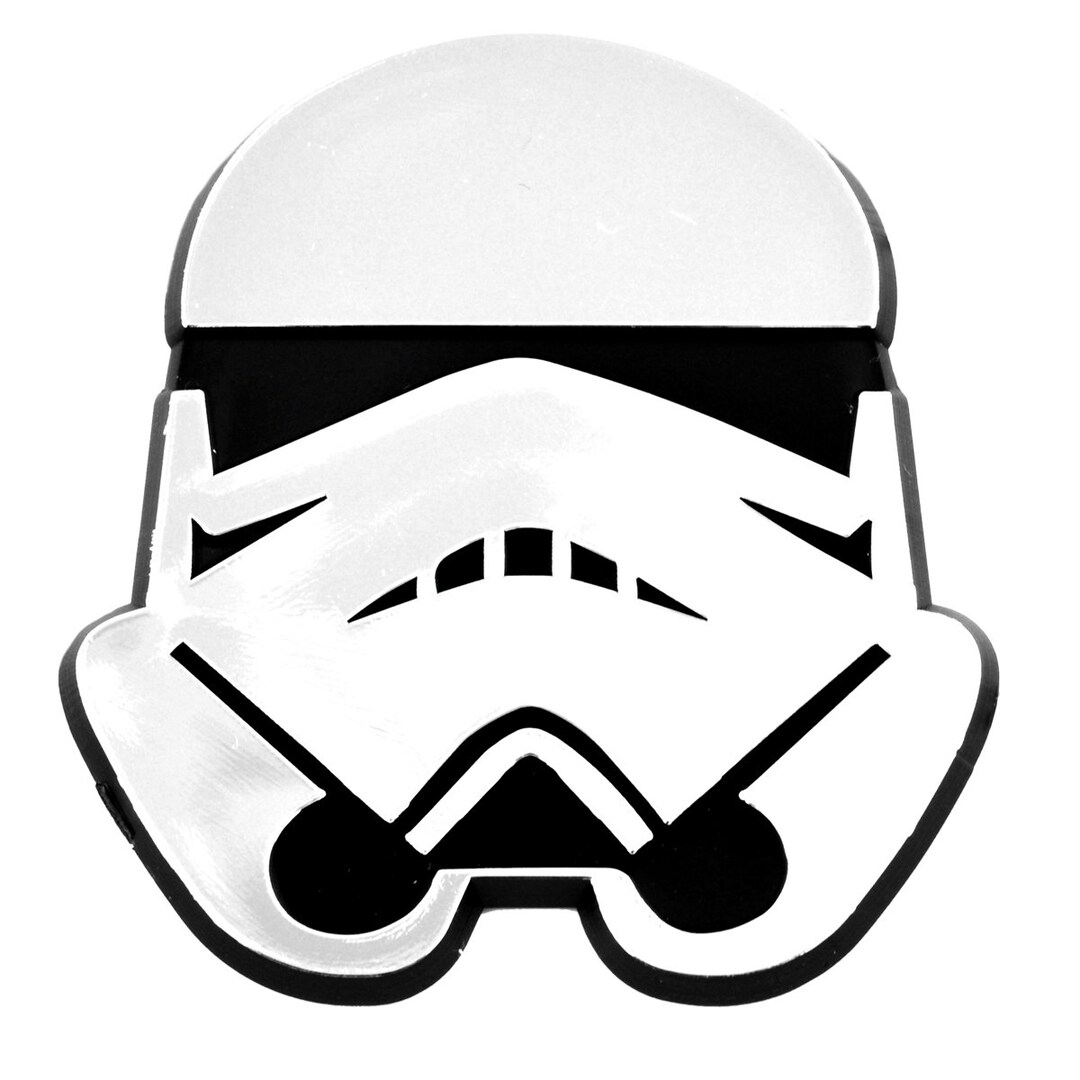 SW Stormtrooper Helmet Plastic Auto Emblem silver3.25 X 2.25 EF-EMB-P ...