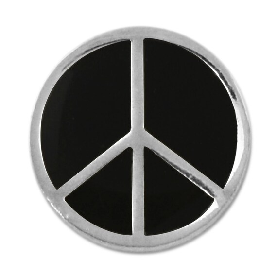 Peace Symbol Lapel Pin silver & Black1/2 Diameter - Etsy