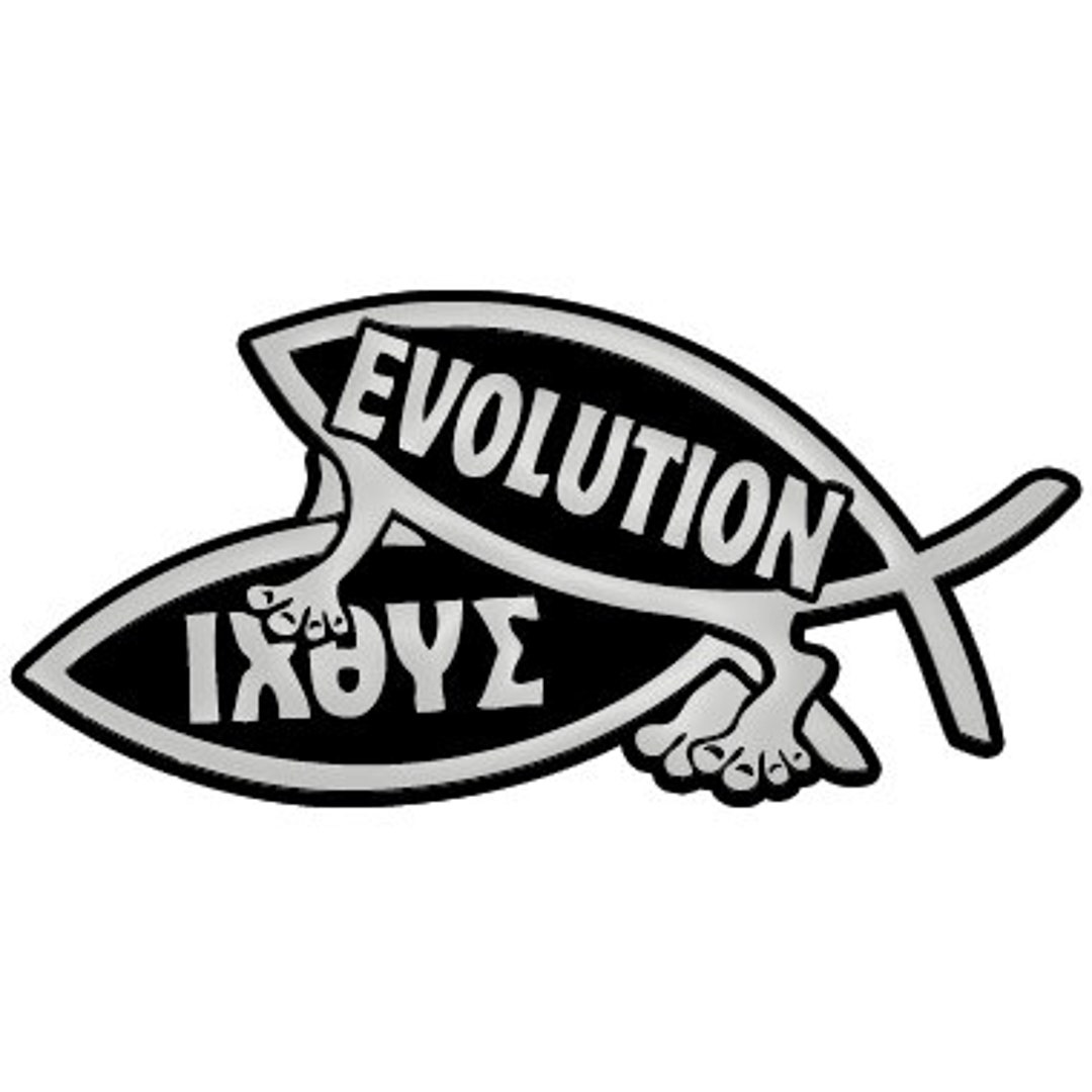 Procreate Evolution & IXOYE Fish Plastic Auto Emblem silver5.25 X 2.75 ...