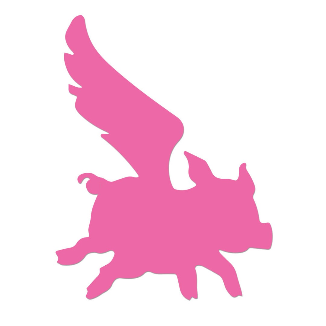 Flying Pig Silhouette Weatherproof Vinyl Decal EF-VDC-00029 - Etsy