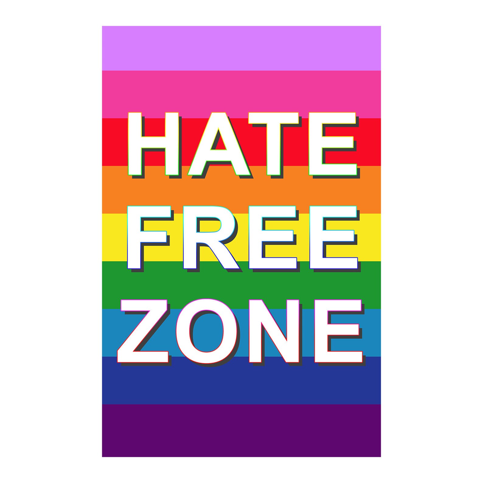 Hate Free Zone Poster 11 X 17 EF-PST-00023 - Etsy