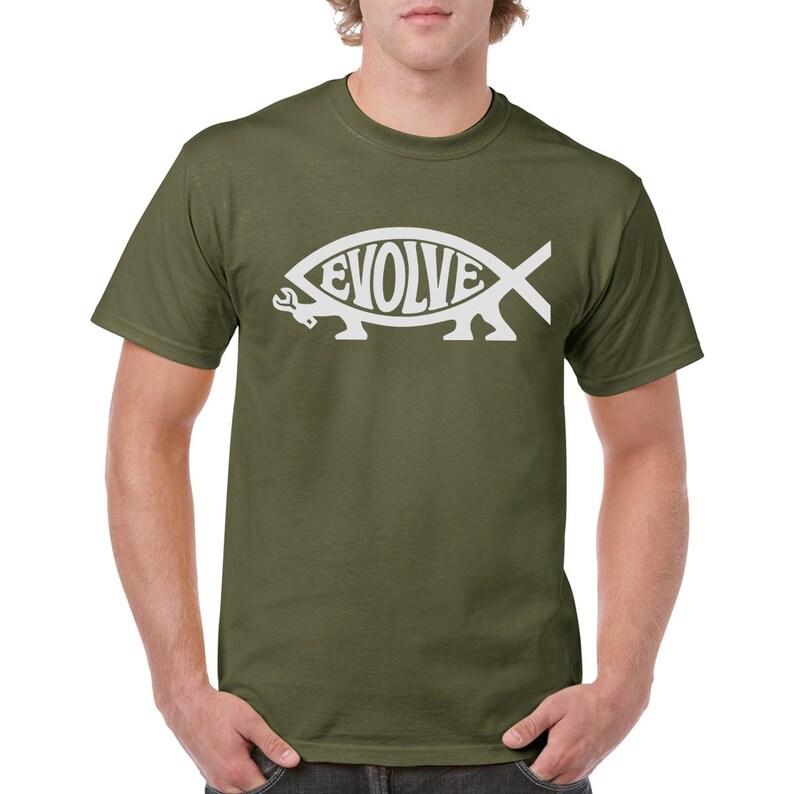 Evolvefish Men's Cotton Crew Neck T-shirt | Etsy