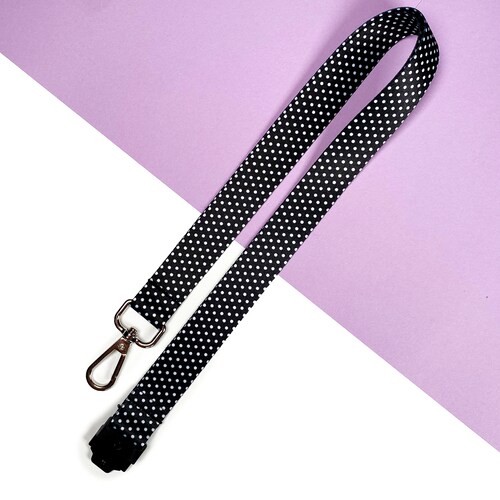 POLKA DOT Fabric Lanyard Colorful Fabric Badge Holder Polka - Etsy