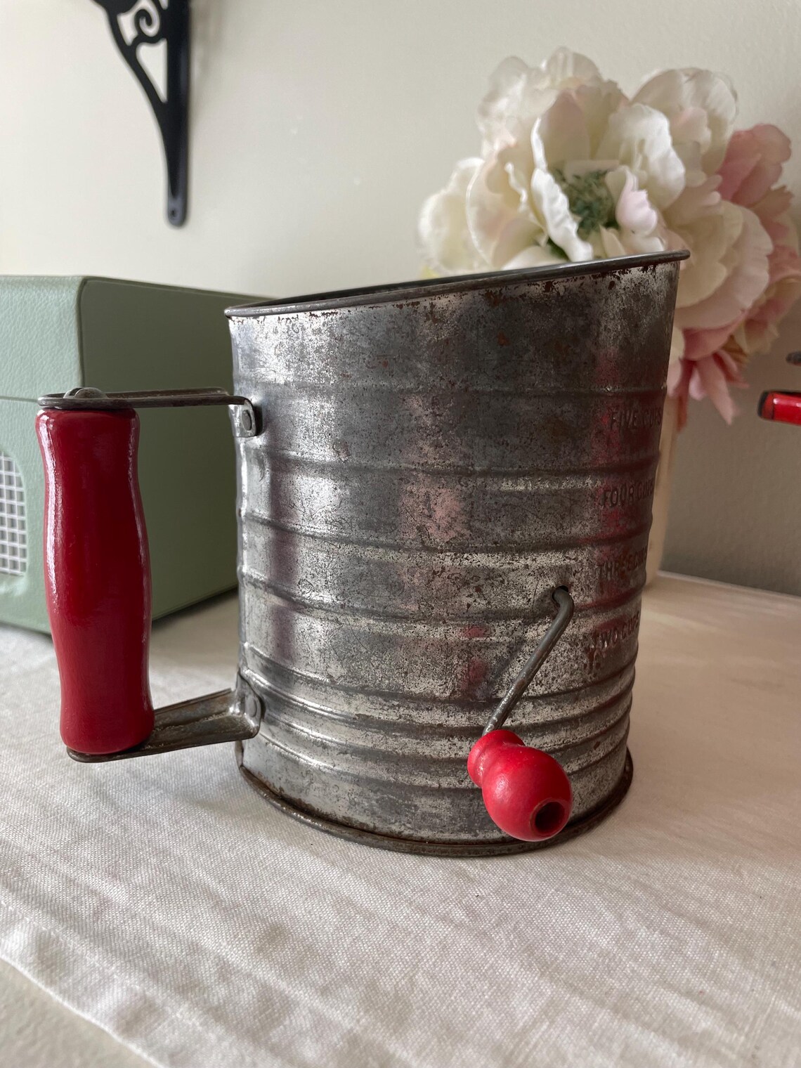 1950s Antique Flour Sifter, Bromwell’s, Vintage Kitchen Decor ...
