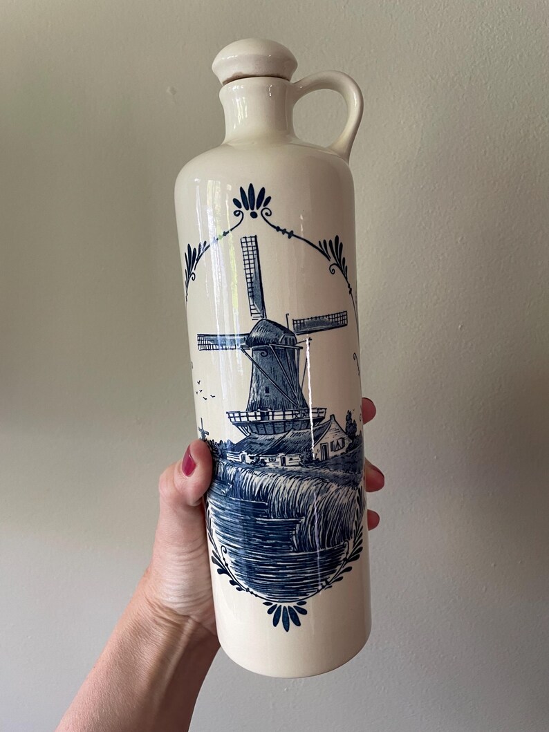 Vintage 1970s Dutch Delft Blue Decanter With Stopper Netherlands - Etsy