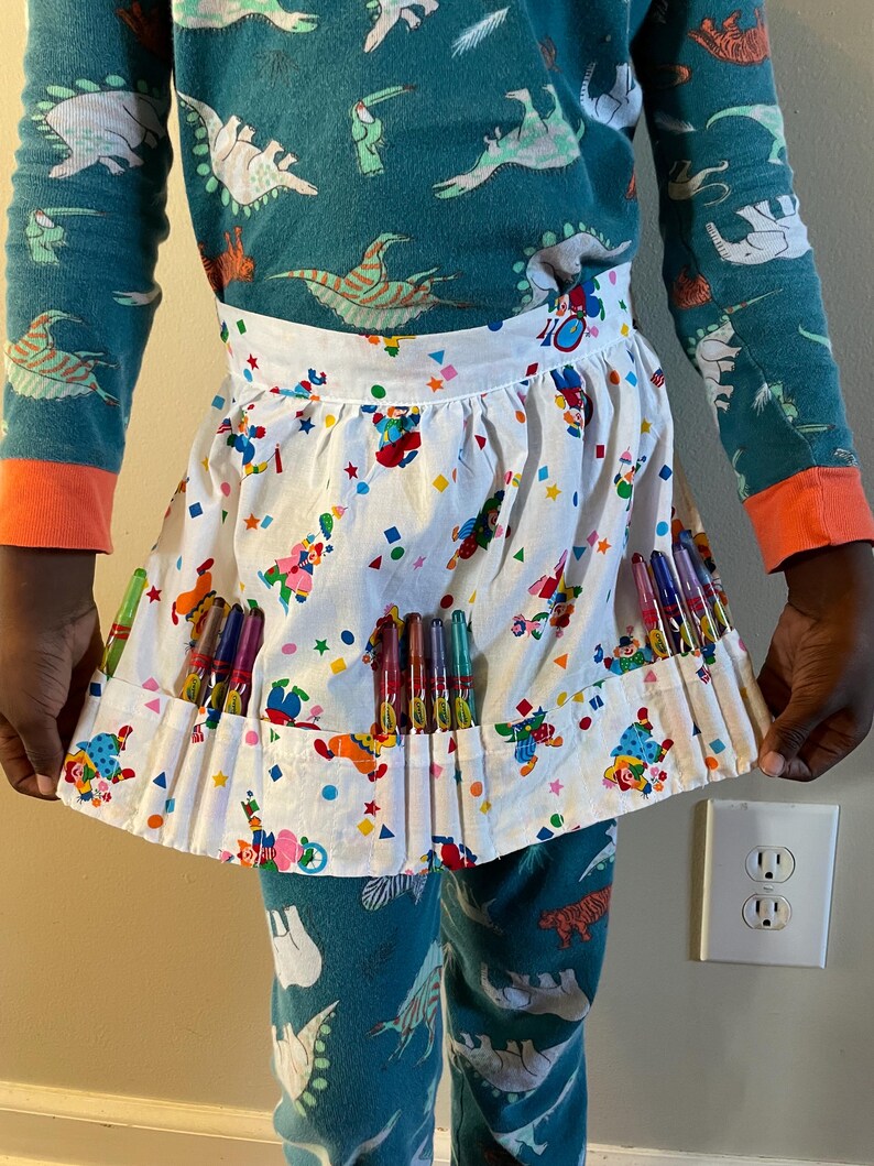 1960s Children’s Handmade Crayon Apron Clown Print - Etsy