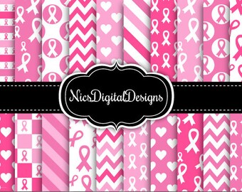 Pink Awareness/ Breast Cancer Awareness Digital Paper - Etsy
