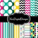 20 Digital Papers. 5 Tone Patterns in Colours 3 8A No 3 for Personal ...
