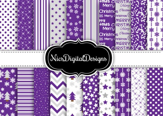 20 Digital Papers. Winter Nights in Purple 1G no 5 for | Etsy
