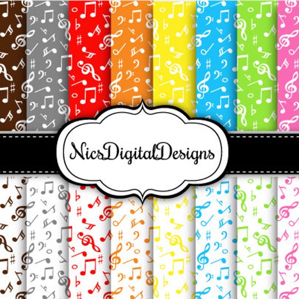 Music Digital Paper - Etsy