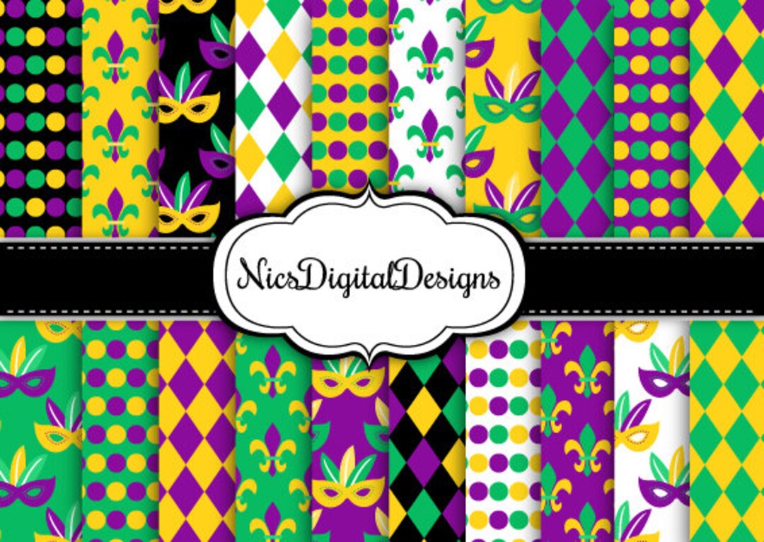 20 Digital Papers. Masks for Mardi Gras 3L No 3 for Personal Use and ...