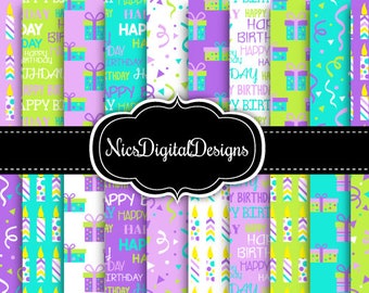 Purple and Green Birthday - Etsy