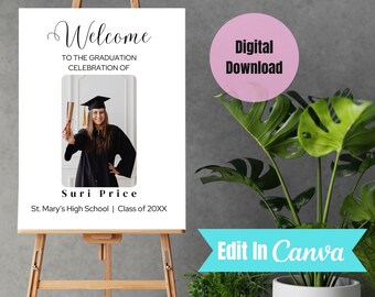 Graduation Party Welcome Sign Template, Photo Graduation Welcome Poster ...