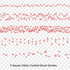 30 Red Glitter Brush Strokes, PNG Overlay Clipart, 5 Sets, Luxury Brush ...