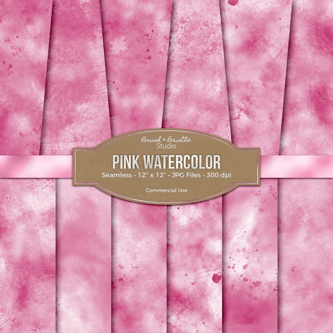 Pink Watercolor Digital Paper, Seamless, Texture, Scrapbook Paper ...