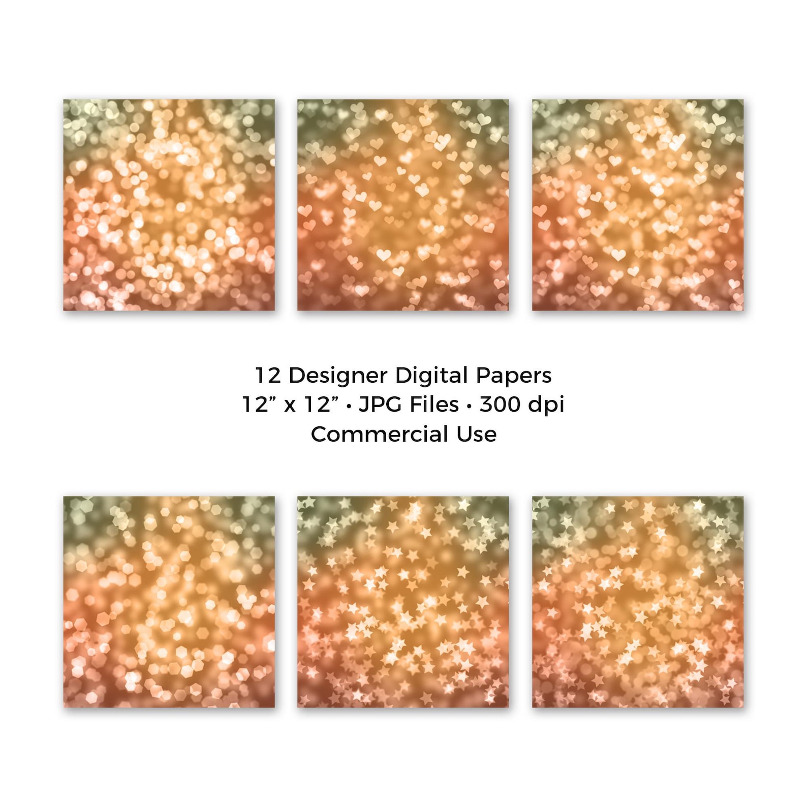 Fall With White Bokeh Digital Paper, Commercial Use, Instant Download ...