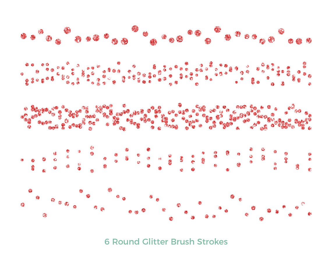 30 Red Glitter Brush Strokes PNG Overlay Clipart 5 Sets - Etsy