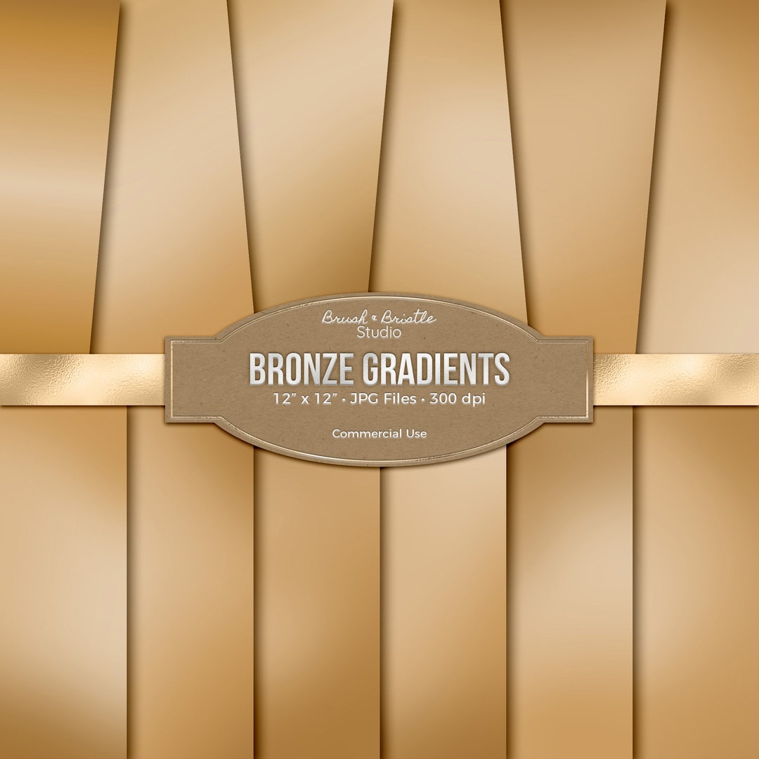 Bronze Ombre Gradient Digital Paper, Metallic, Scrapbook Paper ...
