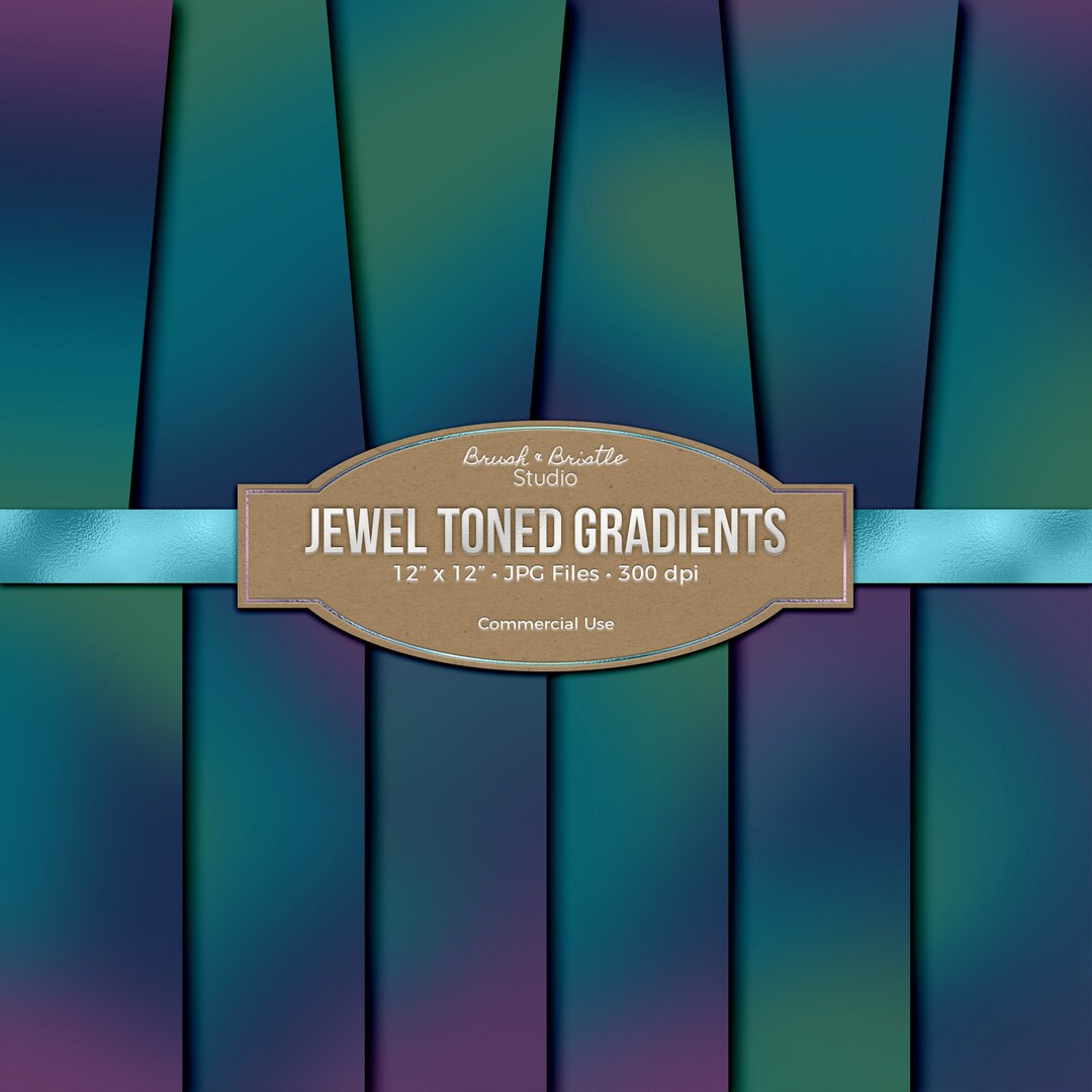 Jewel Toned Ombre Gradient Digital Paper, Scrapbook Paper, Commercial ...