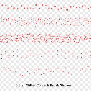 30 Red Glitter Brush Strokes, PNG Overlay Clipart, 5 Sets, Luxury Brush ...