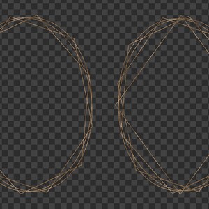 Copper Metallic Foil Geometric Frames, Vector Polygonal Frames, PNG ...