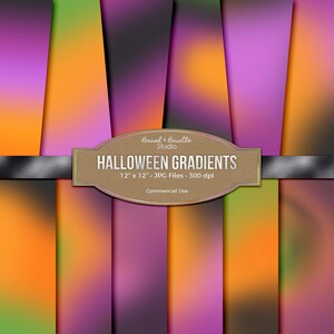 Halloween Themed Ombre Gradient Digital Paper, Scrapbook Paper ...