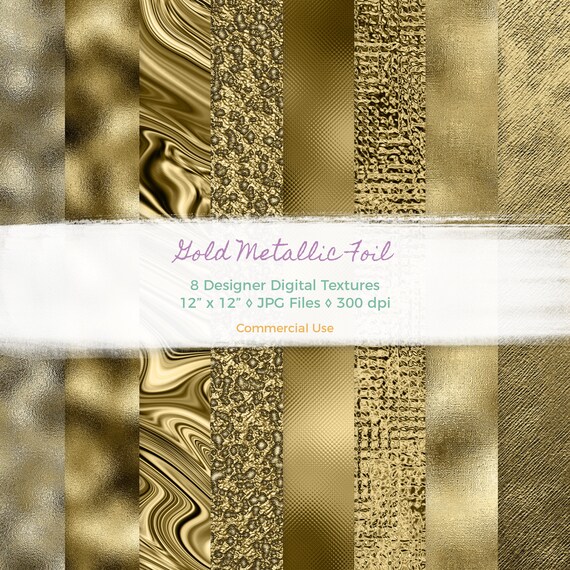 Gold Metallic Foil Digital Texture Gold Foil Paper - Etsy