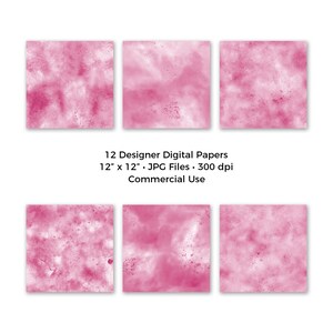 Pink Watercolor Digital Paper, Seamless, Texture, Scrapbook Paper ...