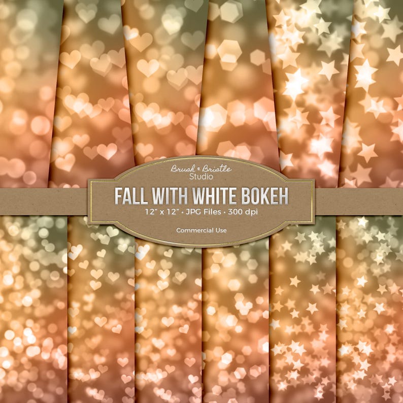 Fall With White Bokeh Digital Paper, Commercial Use, Instant Download ...