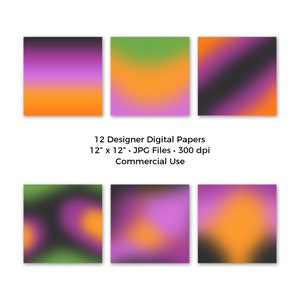 Halloween Themed Ombre Gradient Digital Paper, Scrapbook Paper ...