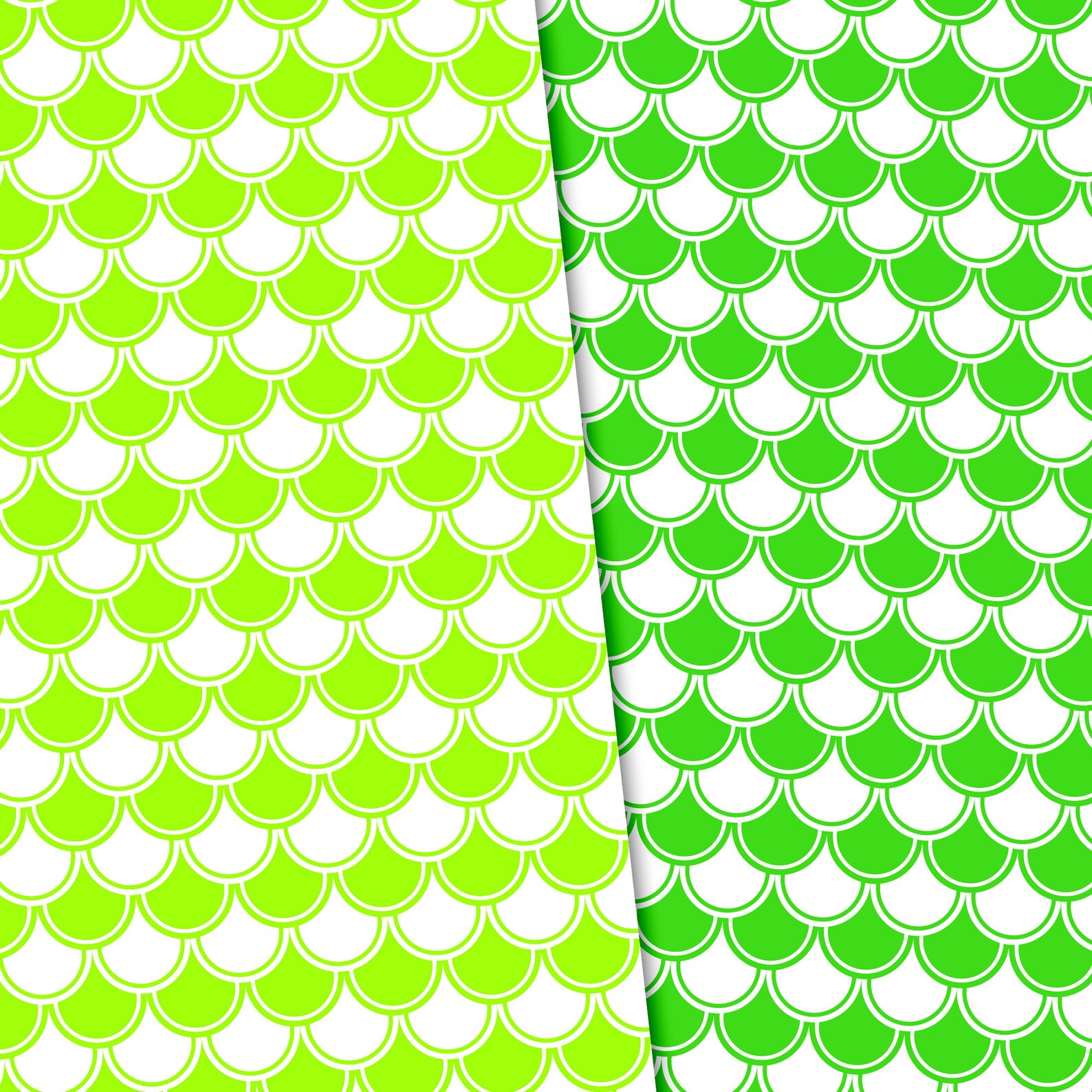 Rainbow Double Circled Scallops Seamless Digital Paper, Commercial Use ...