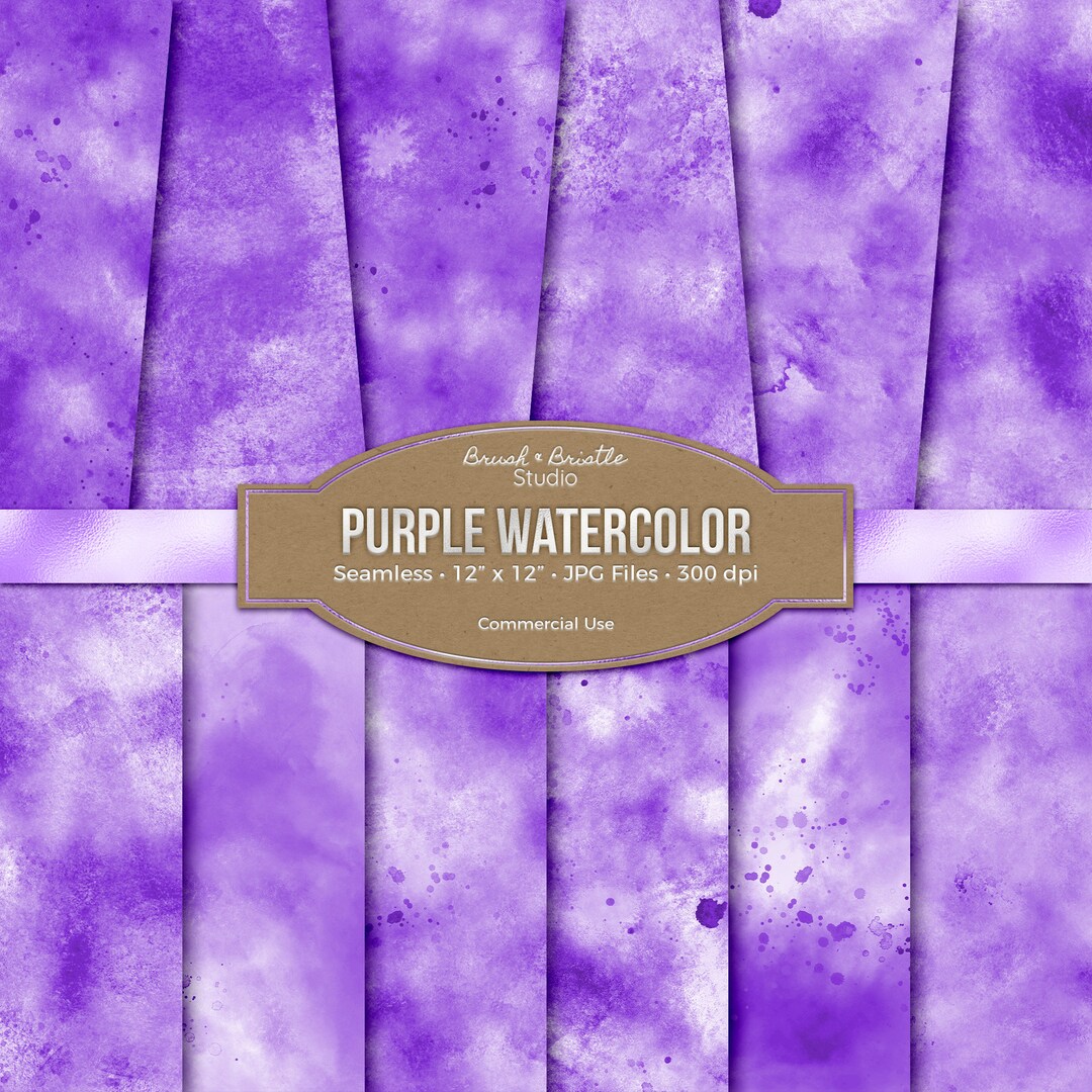Purple Watercolor Digital Paper, Seamless, Texture, Scrapbook Paper ...