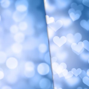 Winter Blues With White Bokeh Digital Paper, Commercial Use, Instant ...