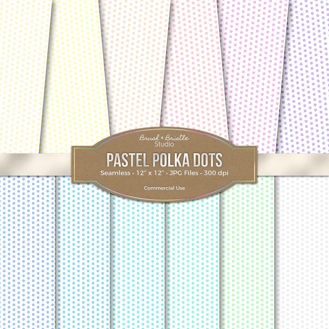 Pastel Rainbow Polka Dots Seamless Digital Paper, Commercial Use ...