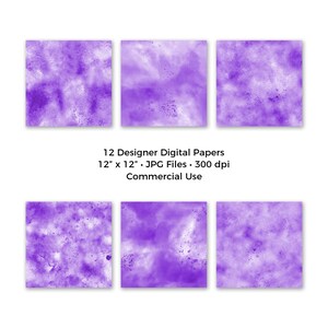 Purple Watercolor Digital Paper, Seamless, Texture, Scrapbook Paper ...