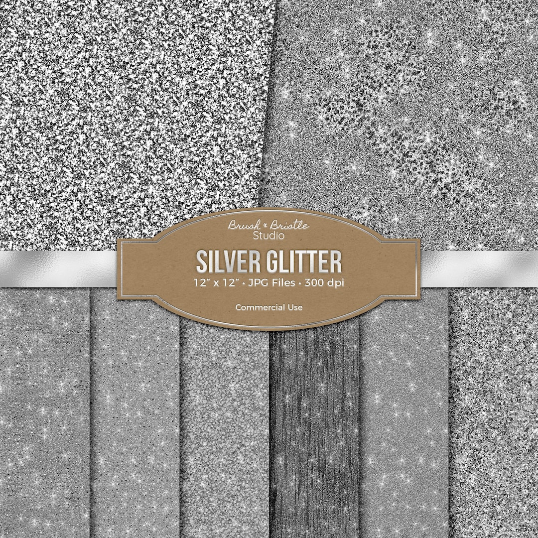 Seamless Silver Glitter Digital Texture | Silver Glitter Paper ...