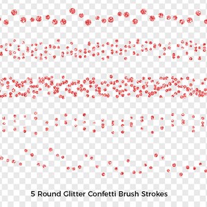 30 Red Glitter Brush Strokes, PNG Overlay Clipart, 5 Sets, Luxury Brush ...