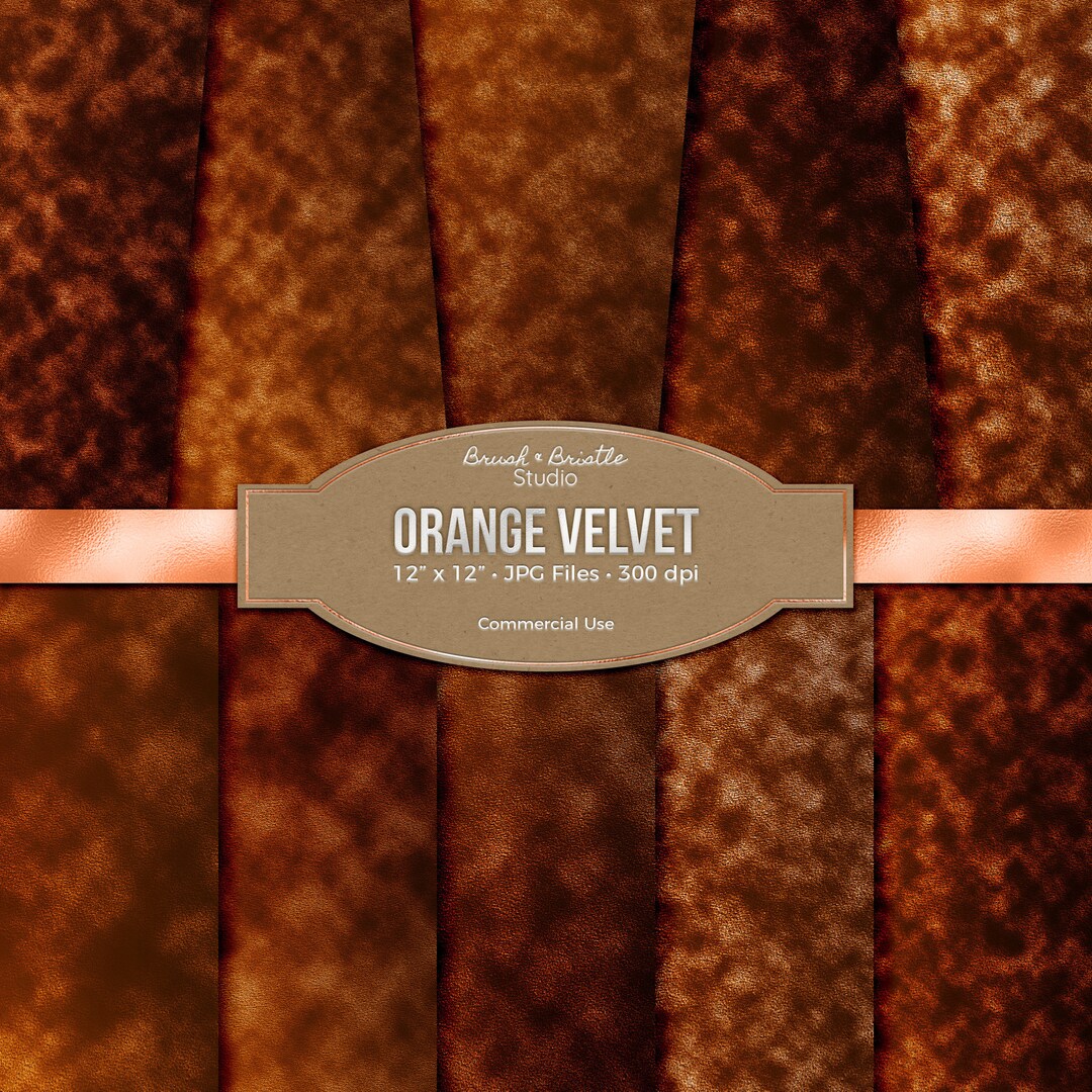 Orange Velvet Digital Paper, Texture, Faux Fabric, Scrapbook Paper ...
