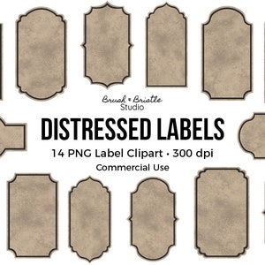 Distressed Labels, Blank Vector Frames, Vintage, Halloween, Apothecary ...