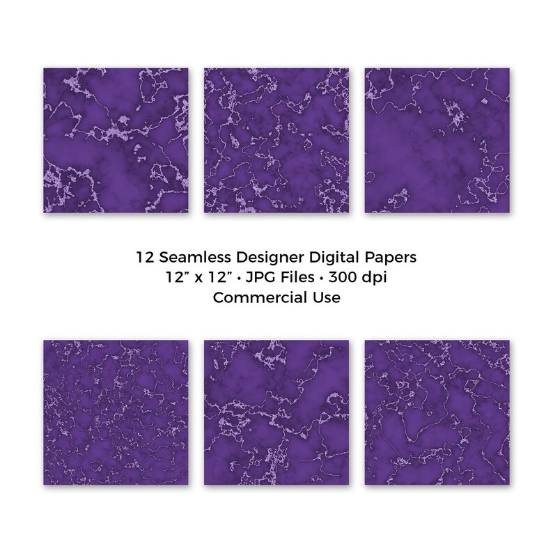 Amethyst Glitter Marble Digital Paper, Purple Gemstone, Seamless ...
