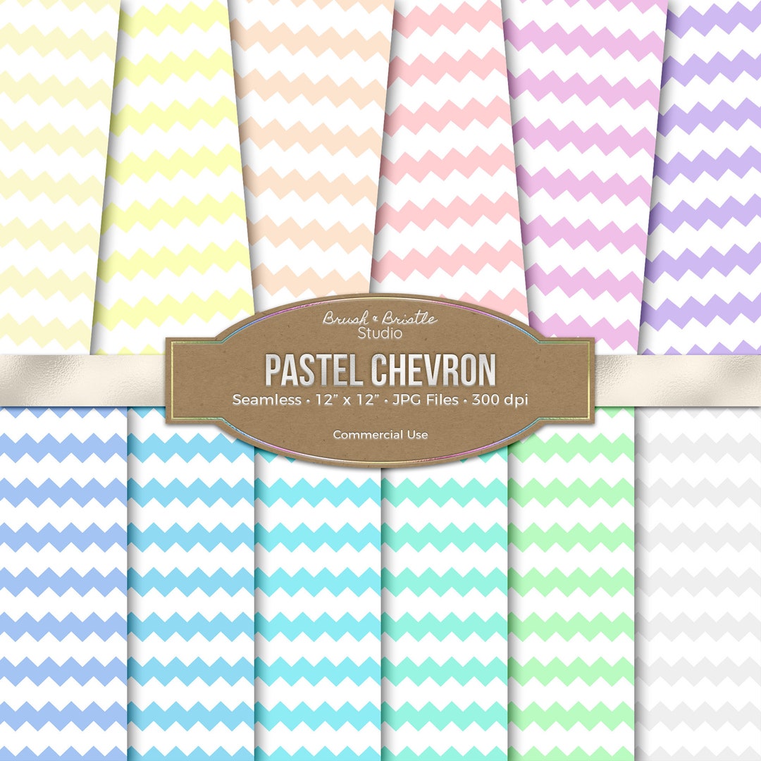 Pastel Rainbow Chevron Seamless Digital Paper, Commercial Use, Instant ...