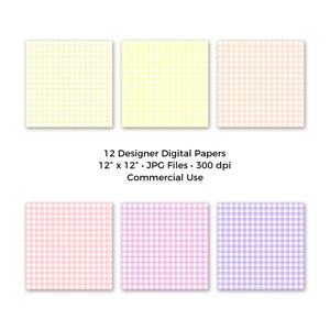 Pastel Rainbow Plaid Seamless Digital Paper, Commercial Use, Instant ...