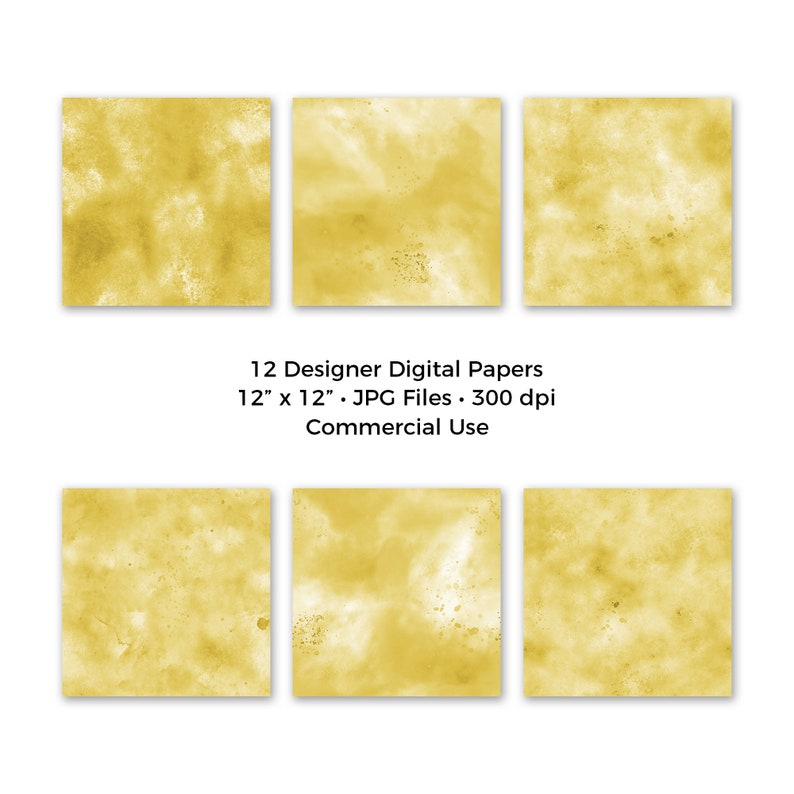 Yellow Watercolor Digital Paper, Seamless, Texture, Scrapbook Paper ...