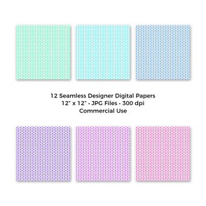 Rainbow Polka Dots Seamless Digital Paper, Commercial Use, Instant ...