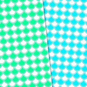 Rainbow Double Circled Scallops Seamless Digital Paper, Commercial Use ...