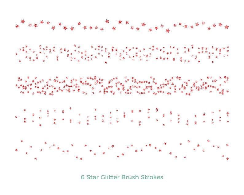 30 Red Glitter Brush Strokes PNG Overlay Clipart 5 Sets - Etsy