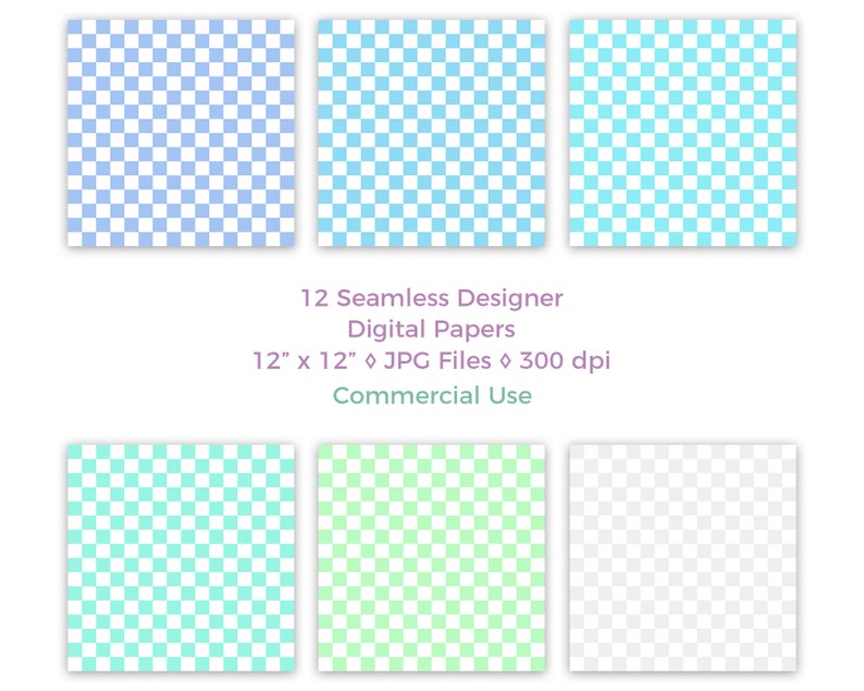 Pastel Rainbow Checkerboard Seamless Digital Paper Commercial - Etsy