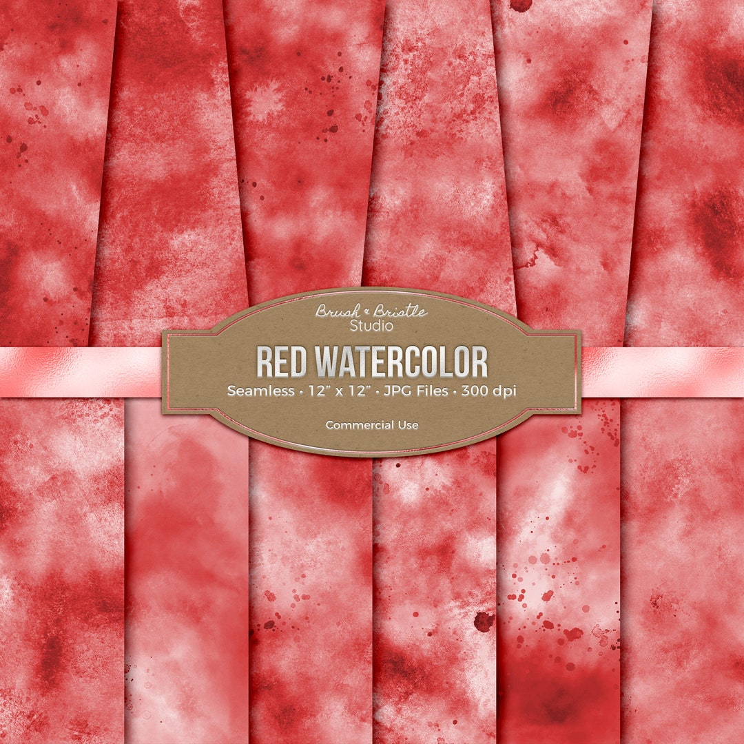 Red Watercolor Digital Paper, Seamless, Texture, Scrapbook Paper ...